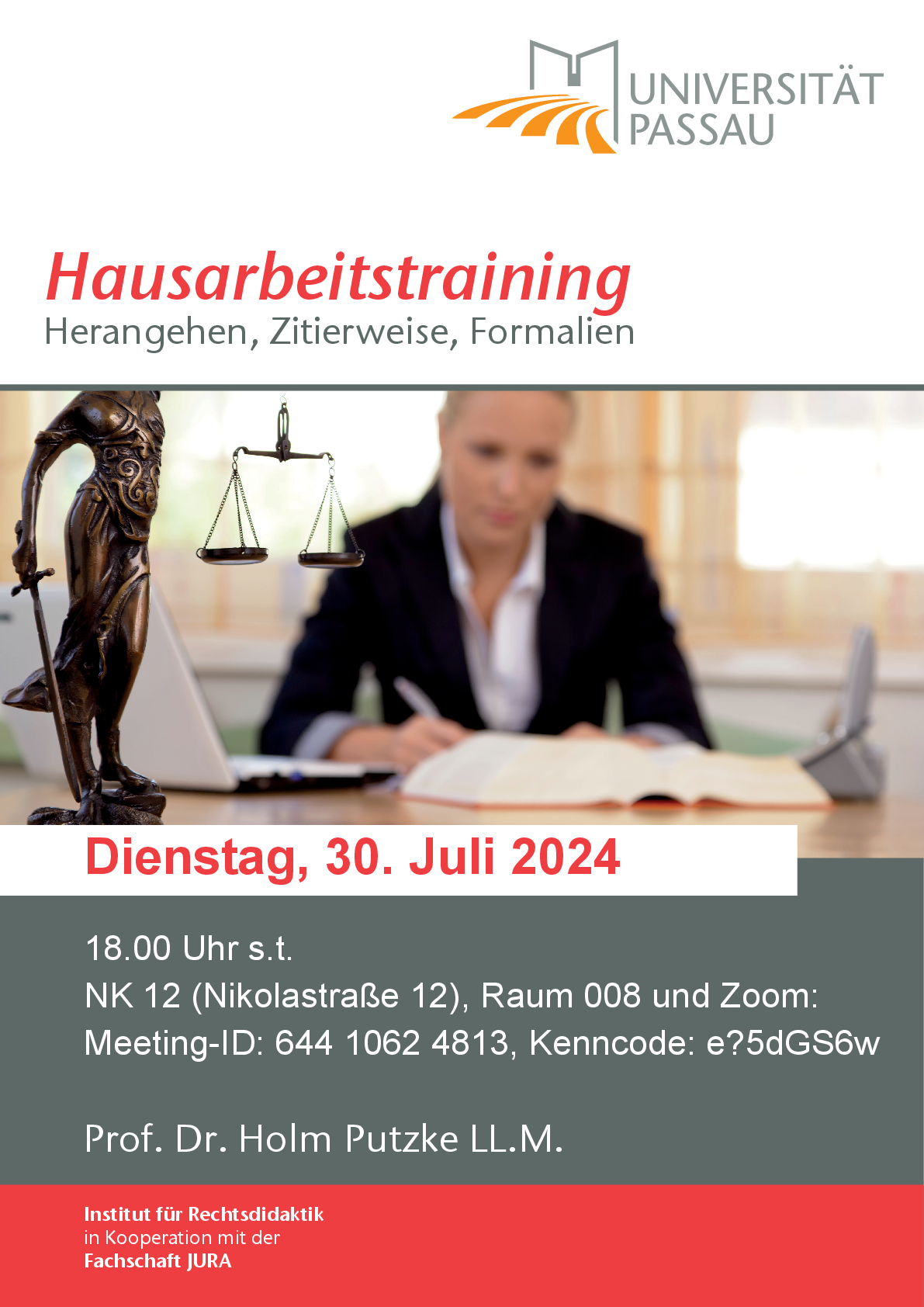 Hausarbeitstraining mit Prof. Dr. Holm Putzke LL.M. • Universität Passau